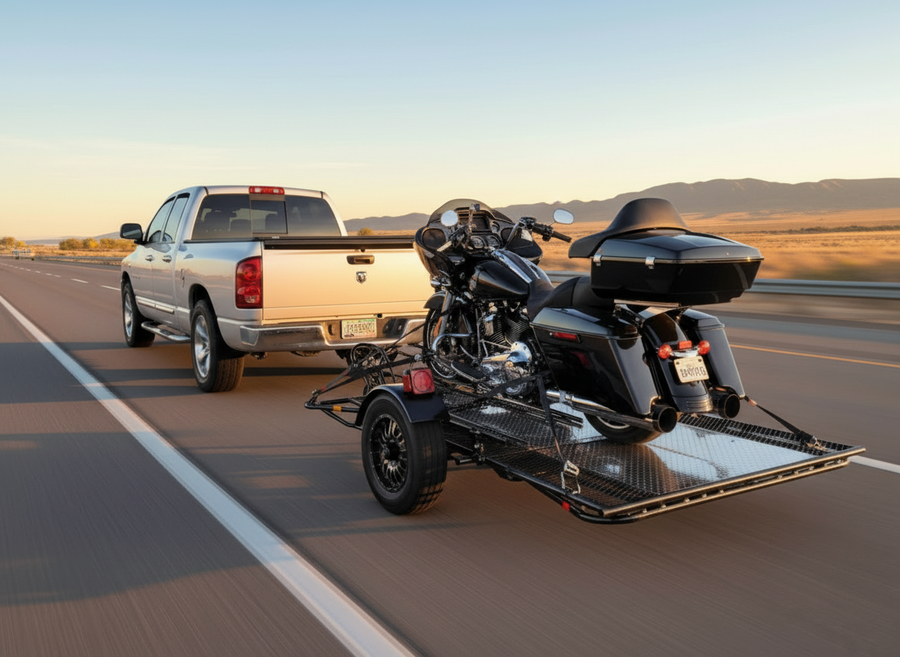 Trinity MT3 Stand-Up Motorcycle Trailer | Tow Smart Trailers