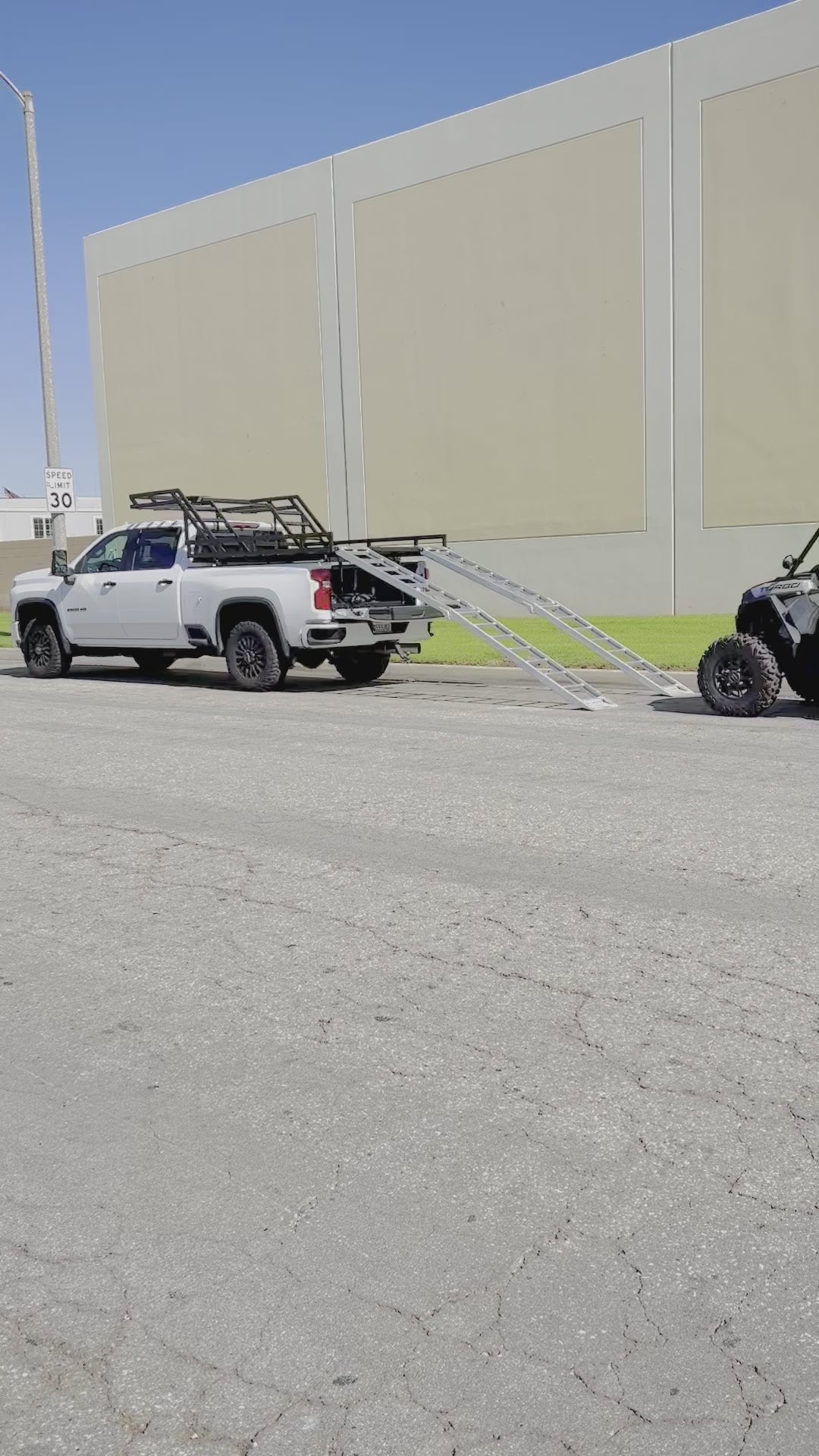 12’ Aluminum Bi-Fold UTV Ramps for High-Deck Trailer & Truck Loading ...